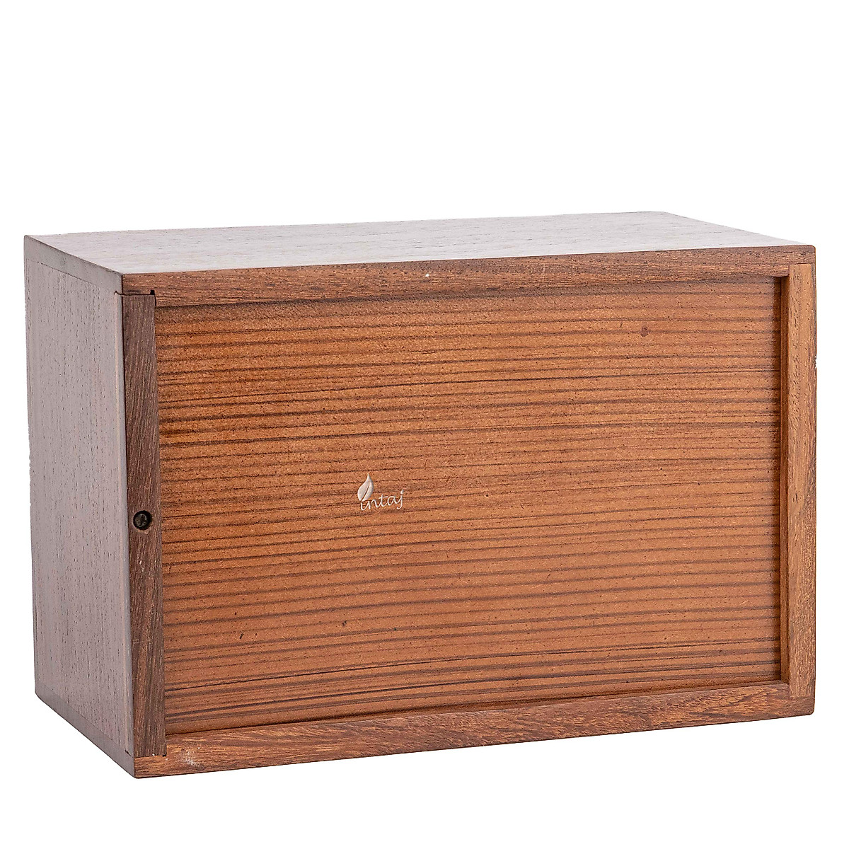 INTAJ Cremation Urn for Human Ashes Adult Male Female - Tree of Life Wooden Box Urn for Ashes - Handmade Decorative Funeral Urn (Customised Tree Birds, L (9x6x5) 185 Cu/in)