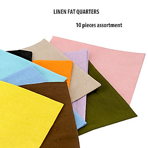Rose Flavor Linen Fat Quarters Pre-Cut Quilting Assortments for Sewing Crafting (18 by 20.5Inch)