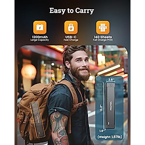 Itari M08F Tattoo Stencil Printer - Tattoo Transfer Machine Thermal Copier with 10pcs Transfer Paper, Bluetooth Stencil Printer for Tattooing, Henna Tattoo Machine Kits Compatible with Phone Ipad & PC