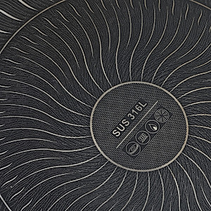 CATHYLIN 316L Stainless Steel Honeycomb Surface Hybrid Non Stick Stainless Wok Pan With Lid,PFOA Free Suitable for Induction, Ceramic, Electric,and Gas Cooktops (Pan with lid, 9 inches)