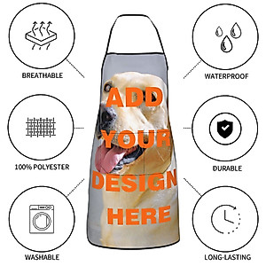 Ysdbpay Custom Aprons Personalized Apron Chef Apron For Men Women Customized Adjustable With Pockets Name Text Logo Picture