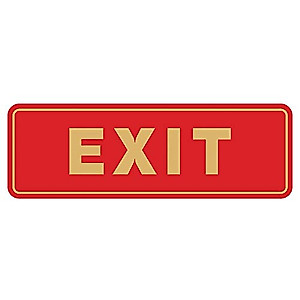 Zinevie Durable Rounded Corners Long Lasting Modern Design Sign Standard Exit Wall or Door Sign Durable Plastic and Easy Installation (3 x 8 Inch)