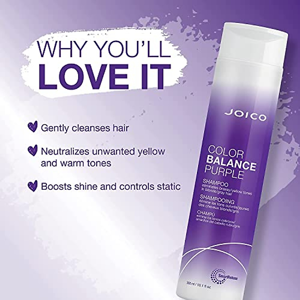 Joico Color Balance Purple Shampoo & Conditioner Set | Eliminate Brassy and Yellow tones | For Cool Blonde or Gray Hair