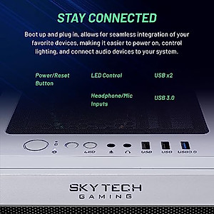 Skytech Gaming Chronos Gaming PC Desktop – AMD Ryzen 7 5800X 3.8 GHz, NVIDIA RTX 4070 Ti, 1TB NVME SSD, 16GB DDR4 RAM 3200, 750W Gold PSU, 360mm AIO, 11AC Wi-Fi, Windows 11 Home 64-bit,White