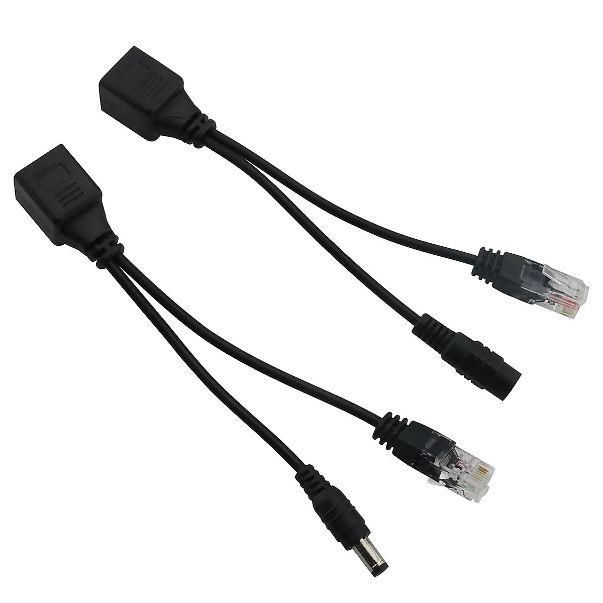 POE Splitter Injector Kit ZCZQC 1Pair Inline Passive Power Injector Cable with 5.5x2.1 mm DC Connector PoE Injector and PoE Splitter Kit