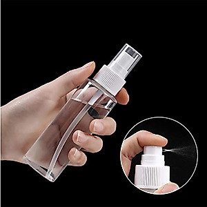 FALOME 5pcs Clear Empty Spray Bottles Refillable Cosmetic Containers for Cleaning Products for Travel
