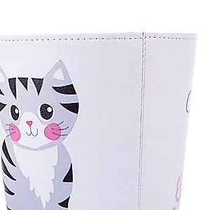 RuiyiF Waste Basket Deskside Decorative Farmhouse Trash Can withoud Lid for Bathroom Kids Room Girls Bedroom Garbage Cans for Kitchen Office Recycling Bin (Cat)