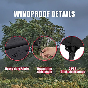 WLEAFJ Fire Pit Cover Round for Fire Pit 22 Inch – 34 Inch, 420D Heavy Duty Oxford Fabric Firepit Cover Round, Full Coverage Patio Outdoor Fireplace Cover, Waterproof Fire Bowl Cover