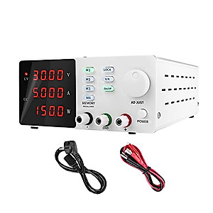 DC Power Supply, DC Lab Power Supply Adjustable Voltage 30V 5A Fine Adjustment Laboratory Regulated Switching Bench Source DIY,Electroplating DIY