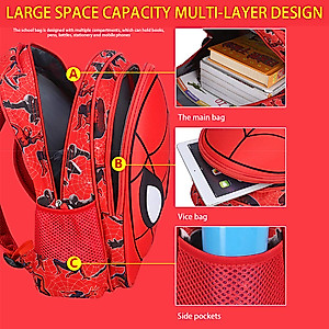 Rafaelle Toddler School Backpack 3D Comic Elementary Student Schoolbag Waterproof Lightweight Kids Bookbags for Boys Girls (BLUE, M)