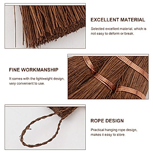 1pc Mini Brown Broom Mini Shape Broom Delicate Corner Broom Mini Palm Broom Natural Material Broom Small Palm Broom Natural Palm Broom Multifunctional Broom Desktop Cleaning Tool