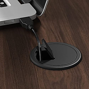 Bush Business Furniture Hybrid Computer Table Desk with Metal Legs, 72W x 36D, Black Walnut