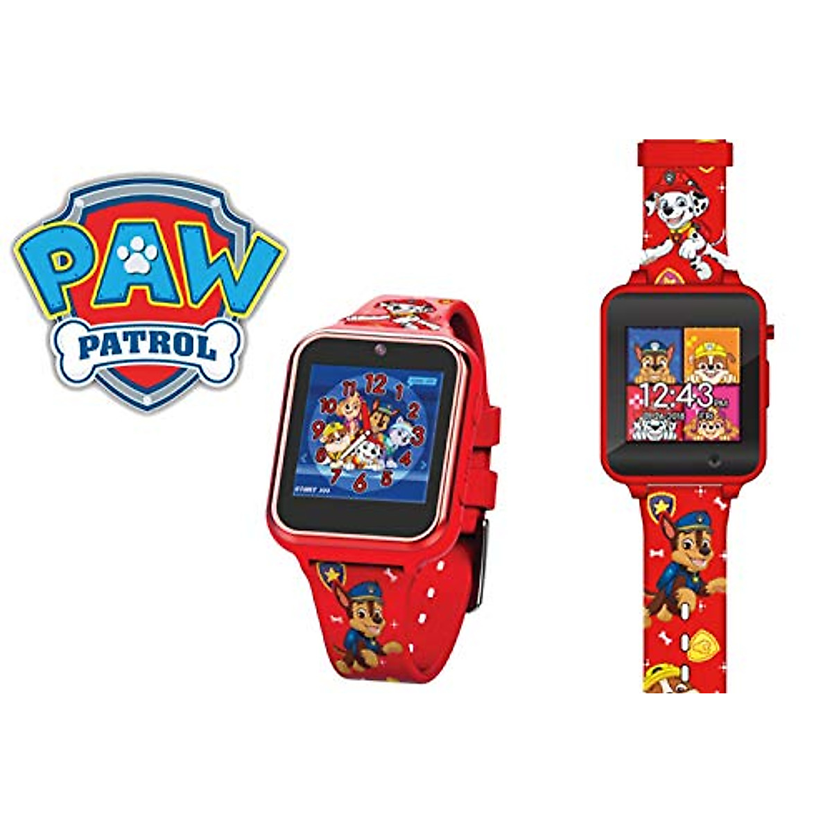 Accutime Kids Nickelodeon Paw Patrol Red Educational Touchscreen Smart Watch Toy for Toddlers, Boys, Girls - Selfie Cam, Learning Games, Alarm, Calculator, Pedometer & More (Model: PAW4275AZ)