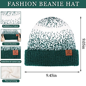 Womens Winter Knit Beanie Hats and Touchscreen Gloves Long Scarf Set with Warm Fleece Lined Skull Caps Gloves Scarves for Women