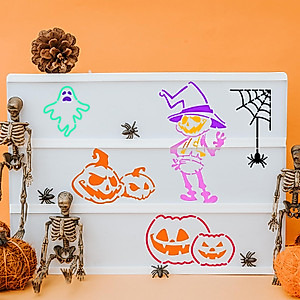 Halloween Stencils, 12" Large Reusable Painting Stencils, Round Happy Halloween Ghost Templates for Crafts, Home Decor, and DIY Projects - 12 PCS (Halloween 03)