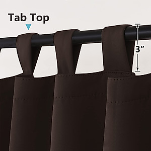 RYB HOME Patio Outdoor Curtains - Waterproof Blackout Privacy Porch Curtains Stain Resist Terrace Shade for Lawn & Garden Pergola Indoor Outdoor Decor, 1 Panel, W 52 x L 108 inch, Brown