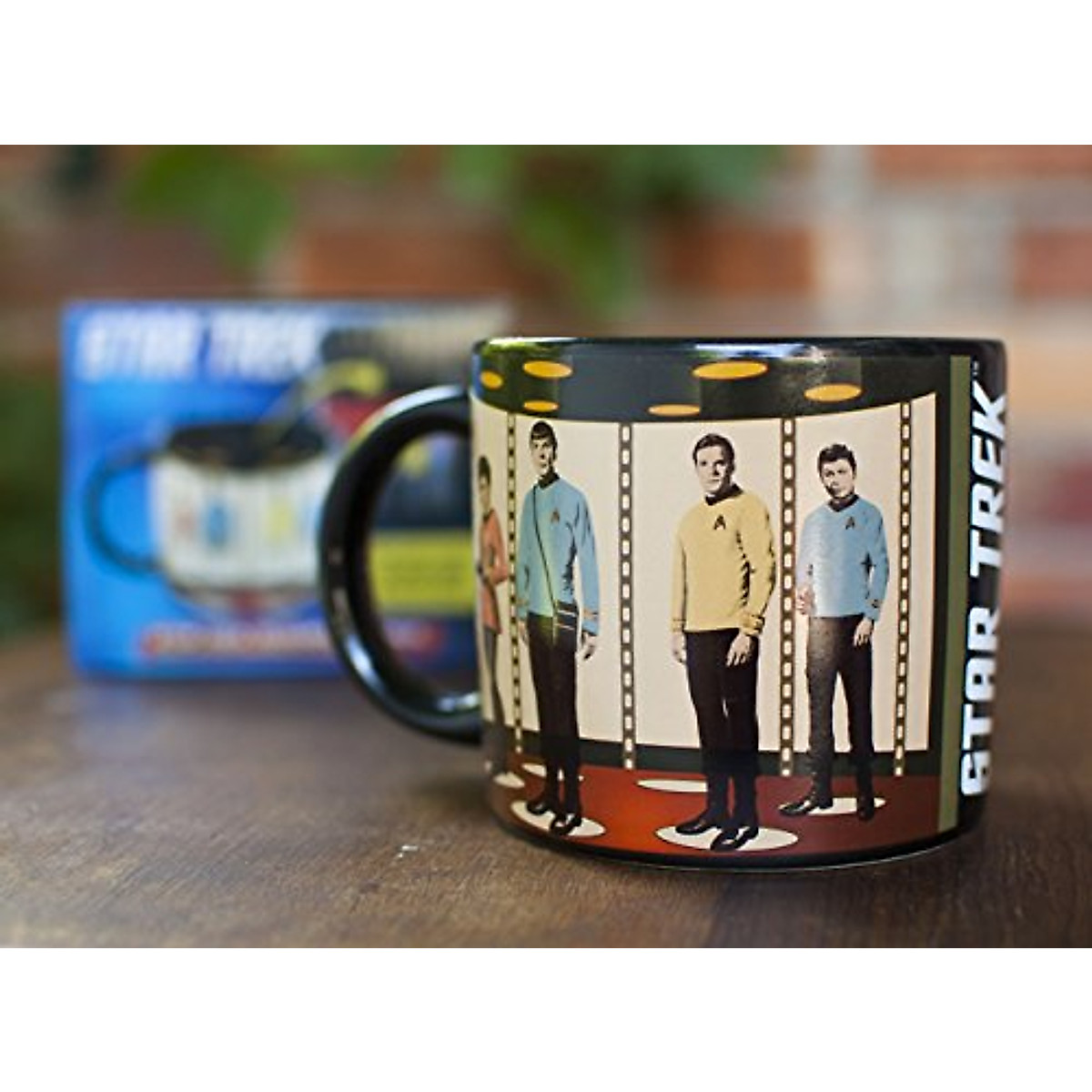 Star Trek Transporter Heat Changing Mug - Add Coffee or Tea and Kirk, Spock, McCoy and Uhura Appear on the Planet's Surface - Comes in a Fun Box,14 oz
