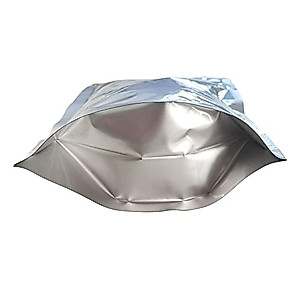 (50) - 8"x12"x4" Zip Seal Stand Up One Color Mylar Bag Gusseted Pouches - 5 mil Genuine Resealable Aluminum Foil-Lined Bag for Long Term Food, Grain, Baking, Coffee, Storage Container