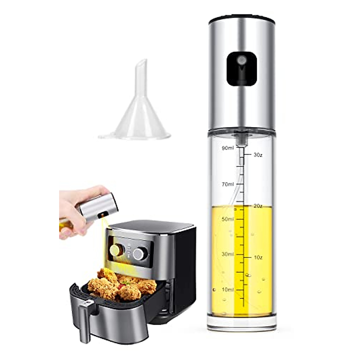 MISSOLO Oil Sprayer for Cooking, 100ml Glass Olive Oil Sprayer Mister, Oil Spray Bottle, Kitchen Gadgets Accessories, Oil Sprayer for Air Fryer, Cooking, Barbecue, Salad, Baking