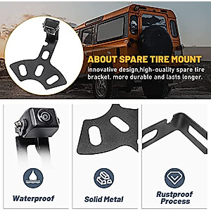 RED WOLF Spare Tire Rear View Backup Camera for Jeep Wrangler JK 2007-2018, Sahara JK 2010-2018 Truck Reverse View Camera Waterproof with Factory Radio RCA Uconnect Plug Adapter