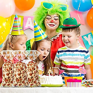 Blulu 200 Pieces Pet Paw Print Cone Cellophane Bags Heat Sealable Candy Bags Dog Paw Gift Bags Cat Treat Bags with 200 Pieces Silver Twist Ties for Pet Treat Party Favor (Orange)