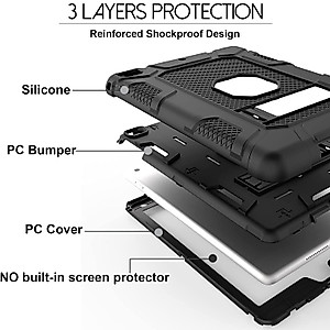 iPad Mini 5 Case, iPad Mini 4 Case, Hybrid Three Layer Armor Shockproof Rugged Drop Protection Cover Case Built with Kickstand for iPad Mini 4/5 7.9 Inch