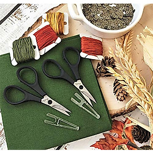 Beaditive Lightweight Sewing and Embroidery Scissors Set (2 PC) | Sewing, Embroidery, Paper Cutting, Crafting | Stainless Steel | Protective Cover (3.5 in)