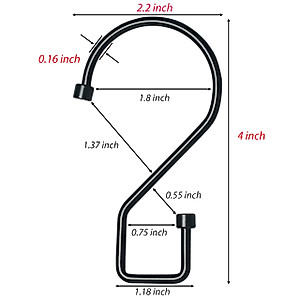 ANIASOM 12Pcs S Hooks Hanging 4 inch Heavy Duty Large S Hooks, Reversible Black Metal S Shaped Hooks, Utility Hooks, Heavy Duty Hanging Hooks for Kitchen, Bathroom, Garden, Indoor, Outdoor