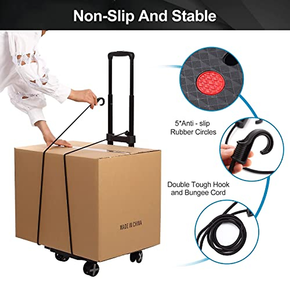 GtIiFmTe Folding Hand Truck, Lightweight Hand Truck Dolly Foldable ...