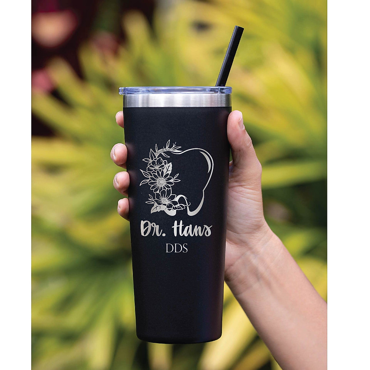 AVITO Personalized Dental Tumbler - 22 oz Tumbler with Lid and Straw - Stainless Steel - Laser Engraved - Vacuum Insulated - Dentist Gift - Dental Hygienist Gift - Dental Tumbler