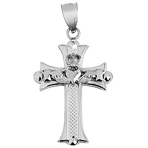 Claddagh Cross Sterling Silver Pendant