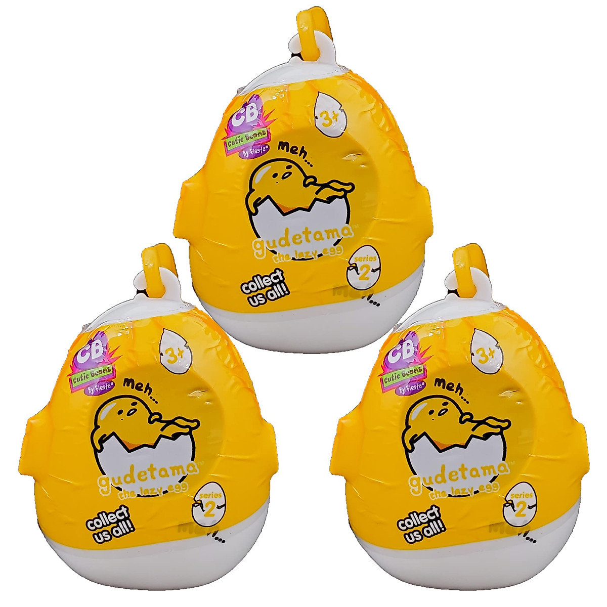 Bulls i Toy Fiesta Toys Cutie Beans Gudetama The Lazy Egg Series 2 Plush - Lot of 3 Capsules BIT101952763 0
