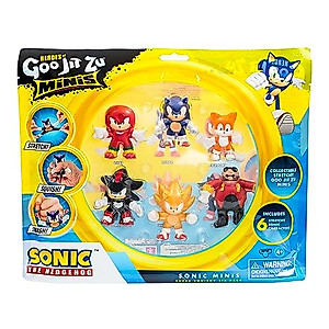 Heroes of Goo JIT Zu Minis Sonic 6 Pack - Collectible Stretchy Minis, 6 Stretchy Sonic Characters