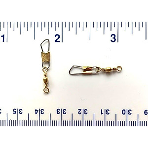 100 Gerry's Tackle Brass Barrel Fishing Swivels with Safety Snap Size 14 (15 lbs. Test)