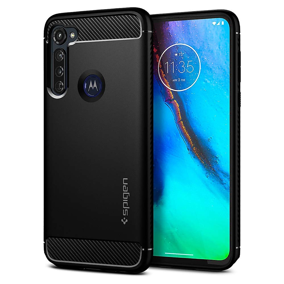 Spigen Rugged Armor Designed for Moto G Stylus Case (2020) / Designed for Moto G Pro Case (2020) - Matte Black