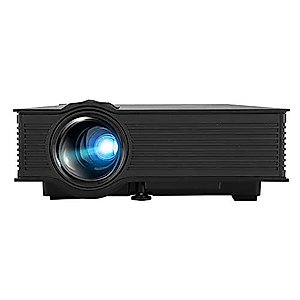 LCD LED Wireless Projector,WiFi Mini Beamer,Home Projector,with Multi Coated Optical Glass Lens,Support USB,SD,AV,HDMI,IR,VGA,Stylish Appearance,Fit for Home Theatre Black