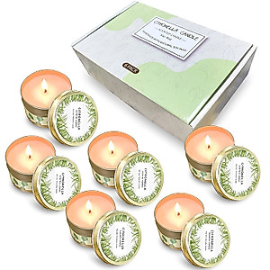 Citronella Candles Outdoor Indoor 2.5oz (Approx. 70.9g) Pack of 6, 100% Soy Wax Candles, for Home Scented Candles, for Party Hiking Camping Patio BBQ Deck Lanai Garden Patio Home1