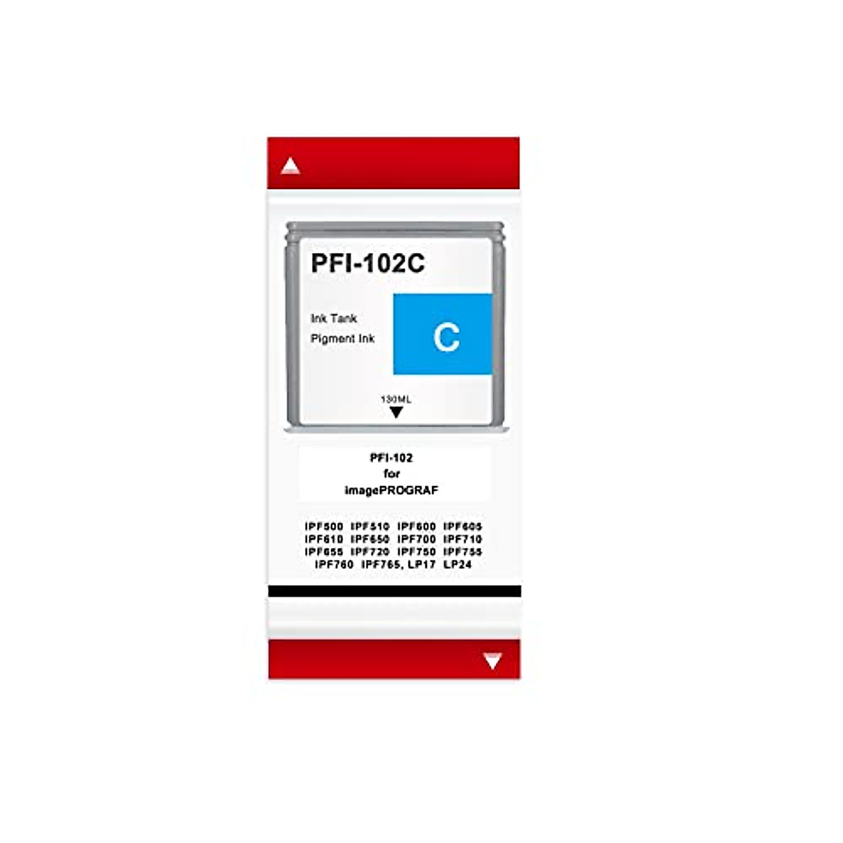 PFI-102 130ml Cyan Ink Tank Cartridges Compatible for Canon PFI102 PFI-102C for IPF500 IPF510 IPF600 IPF605 IPF610 IPF650 IPF700 IPF710 IPF655 IPF720 IPF750 IPF755 IPF760 IPF765 LP17 LP24 Printer