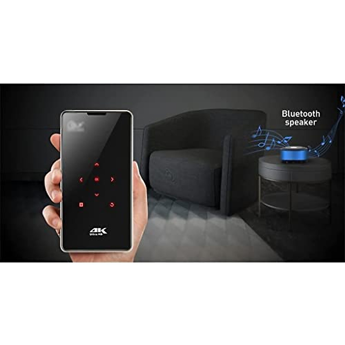 Feilx Mini Projector 2022 Upgraded Portable Video-Projector, Mini Portable DLP Projector Home Theater HDMI Compatible Support 4K Decoding WiFi Bluetooth Projector