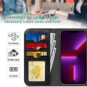 FYY Designed for iPhone 13 Pro 5G Case, [Support Magsafe Charging] 2-in-1 Magnetic Detachable Wallet Phone Case with Card Holder Protective Cover for iPhone 13 Pro 5G 6.1" Black