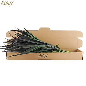 Phliofd 6Pcs Artificial Grass Fake Plants 17.3in Outdoor Plants UV Resistant Faux Greenery Stems Fake Grass for Home Window Garden Office Patio Pathway Front Porch Halloween Décor Green & Black