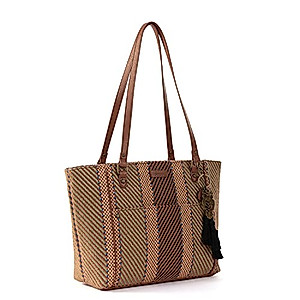 Sakroots Metro Tote Bag Fabric, Large & Roomy with Zip Closure, Sustainable & Durable Design, Sienna Spirit Desert Woven