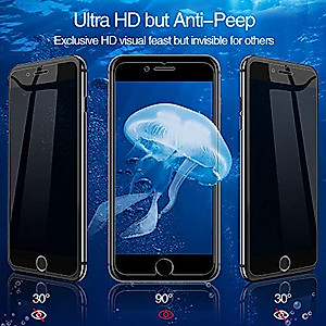 sorlnern Privacy Screen Protector for iPhone SE 3 2022/2 2020, iPhone 8/7/6s/6, Anti Spy Tempered Glass Film, with Easy-Installation Tool[4.7 inch]