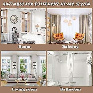 WCIC 48 PCS Curtain Grommets 40mm Roman Ring Inner Diameter (1-9/16") Nanoscale Low Noise Shower Curtain Rings for Curtain Rod Plastic Curtain Grommet Kit Black