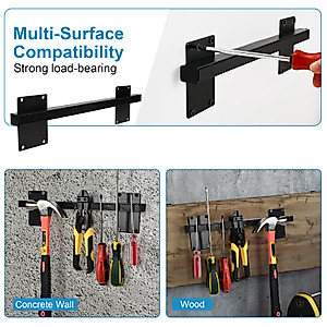 PYBTOOL Heavy Duty Magnetic Tool Holder Strip, Magnetic Knife Strips, Screwdriver Organizer, Garage Tool Storage Rack, Magnetic Tool Organizer Bar for Workspace, Garage, Kitchen(16Inch, 2 Pack)