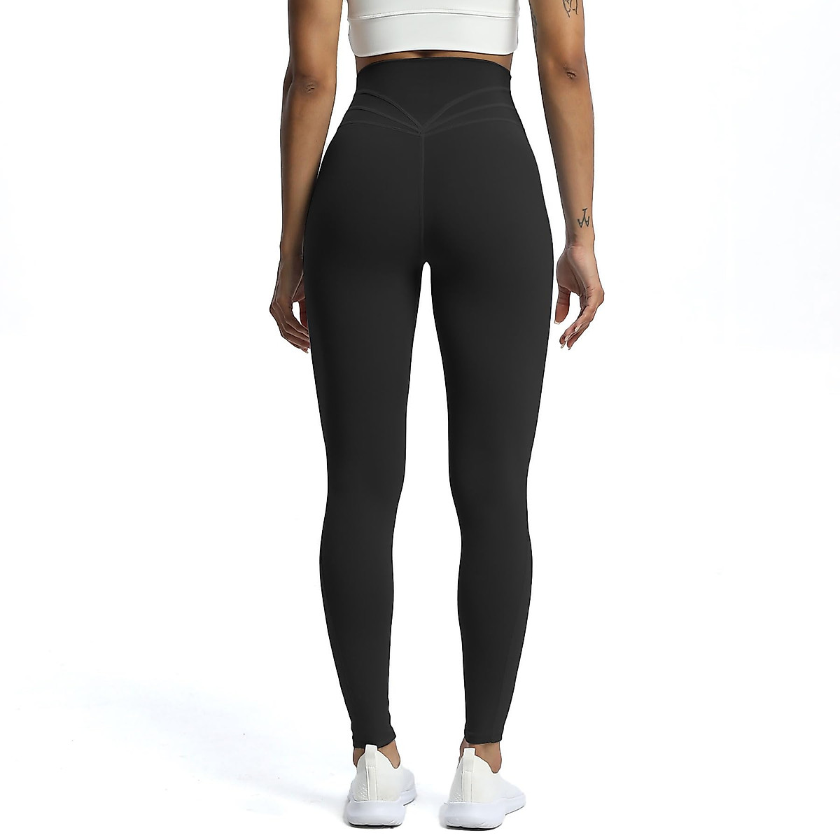 Aoxjox High Waisted Workout Leggings for Women Trinity Yoga Pants 26.5" (Black, Small)