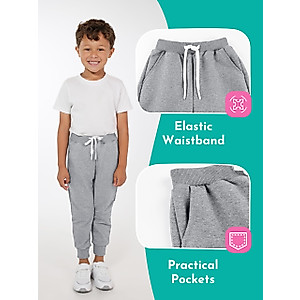 Resinta 3 Pack Toddler Boy Sweatpants Active Jogger Pants Casual Pull-On Pants Sweat Pants with Pocket Drawstring