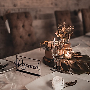 6 Pieces Reserved Signs for Wedding, Party, Acrylic Reserved Table Signs Reserved Seating Signs for Tables chairs Restaurant Special Events