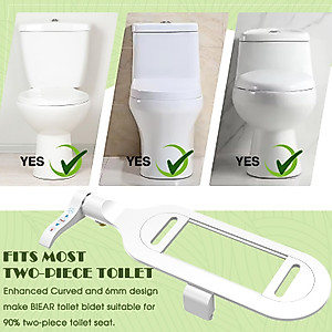 6mm Slim Bidet, Bidet Attachment for Toilet, Bidet Toilet Seat Sprayer Jet with Dual Nozzles Front & Back Washing for Women Men Easy Use Right Handle Non-Electric Fresh Cold Water Bidet