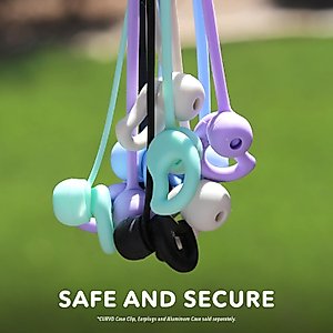 CURVD Earplug Lanyard, Soft Durable Flexible Premium Silicone Cord | Works with Most Earplugs with Removable Tips Compatible with CURVD Everyday, Loop Quiet/Engage/Experience, Vibes and More (Black)